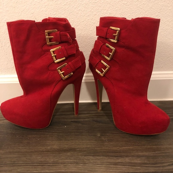 Call It Spring | Shoes | Red Suede Ankle Boots | Poshmark